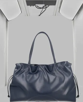 Tory Burch Womens Tote Bag Ella Natuura Blue Polyester Handbags Hand
