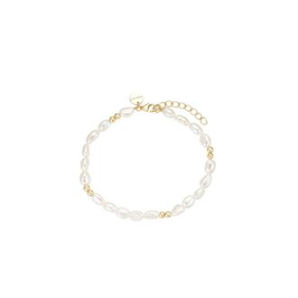 Noelani Armband 925 Sterling Silber Damen Armschmuck, mit S&uuml;&szlig;wasserzuchtperle, 16+3 cm, Gold, Kommt in Schmuck Geschenk Box, 2031718