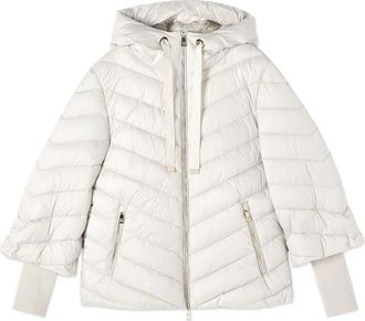 Oltre Femme, Vestes, Blanc, Taille: 36 FR Doudoune &agrave; capuche et poignets