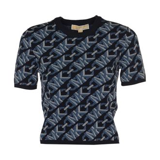 Michael Kors Dot Empire Logo Crewneck - - Tops - Damen - Blau - XS