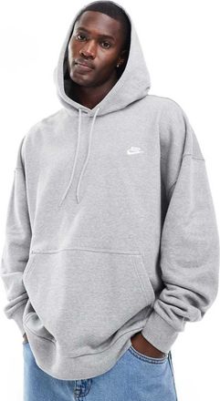 Nike Club - Sweat à capuche oversize en tissu éponge - Gris