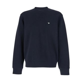 Emporio Armani Logo-besticktes Rundhals-Sweatshirt - - Sweatshirts & Hoodies - Herren - Blau - L