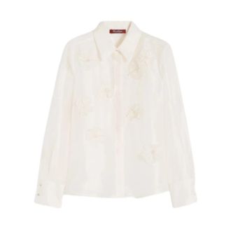 Max Mara Seidenorganza-Hemd - - Blouses & Shirts - Damen - Wei&szlig; - L