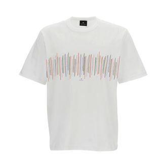 Paul Smith Homme, Tops, Blanc, Taille: S T-shirt &agrave; col rond