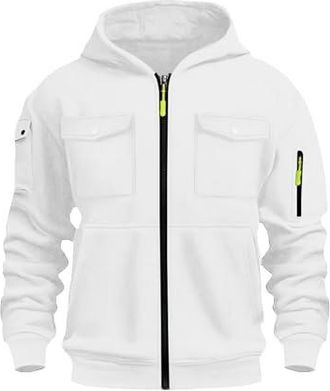 Generic Sweat &agrave; capuche l&eacute;ger uni pour homme 2026 &eacute;l&eacute;gant et sweatshirts &agrave; fermeture &eacute;clair int&eacute;grale avec poches poitrine et bras. Pull d&eacute;contract&eacute; &agrave; manches