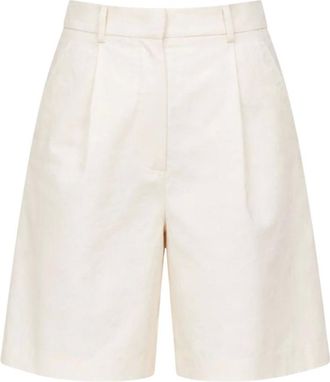 Max Mara Femme, Shorts, Beige, Taille: 36 FR Bermuda en toile de coton et lin