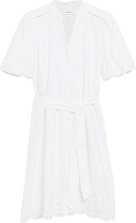 s.Oliver Minikleid Kleid Baumwollkleid mit Lochstickerei und Ballon&auml;rmeln
