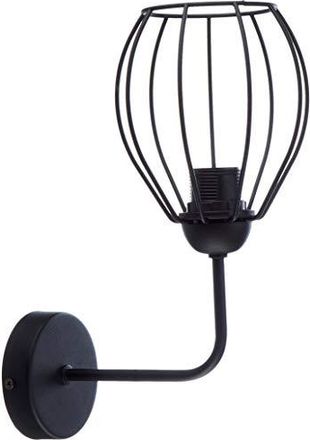 Homemania Wandleuchte, Don Black Applique, Schwarz, Metall, 12 x 22 x 30 cm