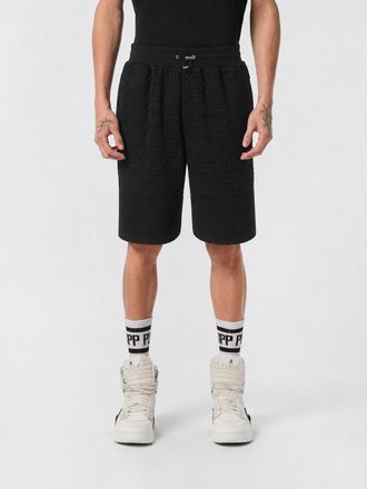 Philipp Plein Knielange Jersey-Jogging-Shorts mit Kordelzug und Hexagon-Logo