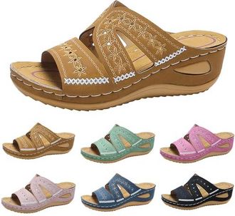 Generic Sandales orthop&eacute;diques compens&eacute;es pour femme, avec soutien de la vo&ucirc;te plantaire, sandales d&eacute;t&eacute; confortables, habill&eacute;es et d&eacute;contract&eacute;es, sandales de 