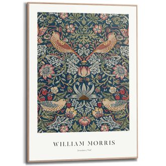 Reinders Gerahmtes Bild, William Morris - strawberry thief, Wohnzimmer, Bilder, Wanddeko, Room Decor, MDF, Mehrfarbig, 70 x 50cm