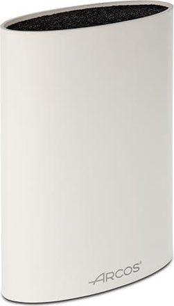 Arcos Ovaler Messerschutz bis 20 cm, Block für Messer im modernen Design hergestellt aus thermoplastischem Gummi, 220 x 160 x 65 mm, Farbe Weiß