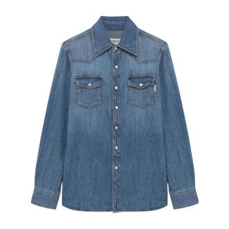 Roy Rogers Femme, Blouses et Chemises, Bleu, Taille: 42 FR Camicia Ranch