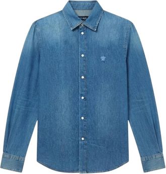 Versace Chemise Patch - Homme - Chemises - Bleu - Taille: M
