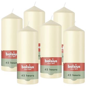 Bolsius Bolsius - Glatte Stumpenkerze - Elfenbein - 15 cm - 6 St&uuml;ck - Dekorative Kerzen - Enth&auml;lt nat&uuml;rliches Pflanzenwachs - Ohne Palm&ouml;l