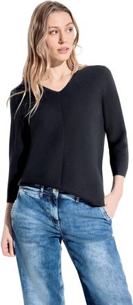 Cecil Damen B302719 Pullover Mit V-Ausschnit, Universal Blue, XS EU