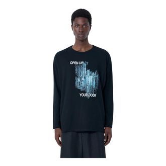 Yohji Yamamoto Homme, Tops, Noir, Taille: L T-shirt Manches Longues &agrave; Soufflets
