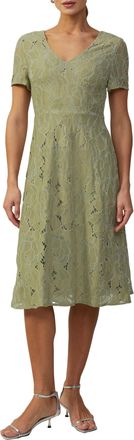 s.Oliver Midikleid aus Spitze mit blickdichtem Futter und floralem Muster