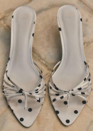 Mango Sandales &agrave; lani&egrave;res &agrave; pois blanc - Femme - 35 - MANGO