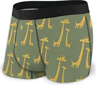 IUBBKI Caleçon Classique pour Hommes Motif Girafe Nouveauté Boxer Shorts sous-vêtements imprimés Stretch Boxer Trunk avec Pochette