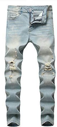 Generic Jeans Stretch Coupe Slim pour Hommes Jeans Skinny déchirés pour Hommes, Pantalons à Taille Flexible et Confortables à la Mode (116,M)