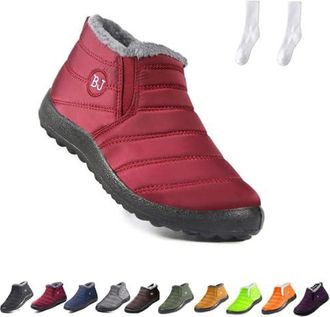 Generic Bottes orthop&eacute;diques chaudes imperm&eacute;ables pour homme et femme - Antid&eacute;rapantes - Doublure en fausse fourrure - Chaussures dhiver &agrave; enfiler, Rouge, 39.