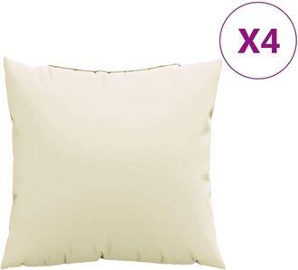 vidaXL Couchkissen Set von 4 cr&egrave;me 60x60 cm Stoff