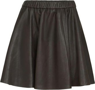Brunello Cucinelli Polished Nappa Leather Mini Circle Skirt