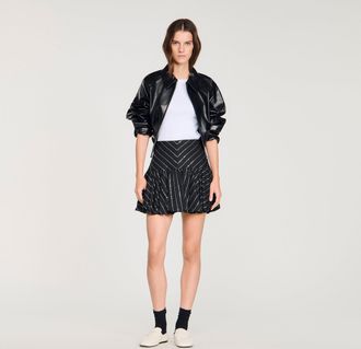 Sandro Kurzer Rock mit Paillettenstreifen