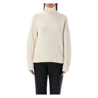 Jil Sander Kaschmir Hoher Hals Pullover - - Knitwear - Damen - Beige - S