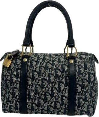 Dior Pre-owned Sac Trotter en toile et cuir - Femme - Pre-owned - Bleu - Taille: ONE Size
