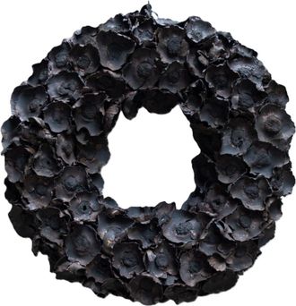 Couronne Co. Kranz Deko H&auml;ngekranz Schwarz Kokosbl&uuml;te 40 cm