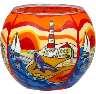 Kerzenfarm Hahn 21002 Glowing tealight-holder Glas, bunt