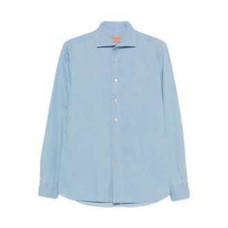 Borriello Homme, Chemises, Bleu, Taille: 5XL Cotton Denim Shirt