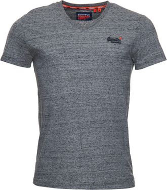 Superdry Herren ORANGE LABEL VNTGE EMB VEE TEE T-Shirt, Grau (Flint Steel Grit A3Z), X-Small