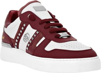 Philipp Plein Low-Top Sneaker - Lo-Top Turnschuhe Mit Nieten Verziert - Gr. 39 (EU) - in Rot - für Damen