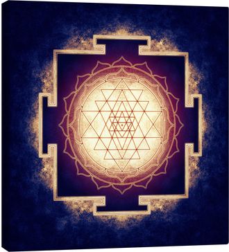 Posterlounge Sri Yantra - Artwork IX Leinwandbild von Dirk Czarnota 50 x 50 cm Wandbilder Wanddeko