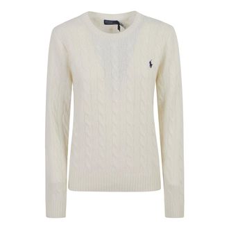 Ralph Lauren Femme, Pulls, Blanc, Taille: 42 FR Julianna Pull Col Rond en Laine et Cachemire
