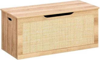 Sweeek Coffre à jouets cannage. couvercle rabattable. poignées latérales pour chambre enfant