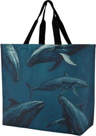 Generic Baleine Oc&eacute;anique Sac &Agrave; Bandouli&egrave;re D&eacute;contract&eacute; Tote Bag Imperm&eacute;able Sac A Main Femme Pour Universit&eacute; Plage Gym
