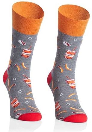 More I Chaussettes Dépareillées, Chaussettes Mi-Mollet en Coton de Couleurs, Thème de Noël Amusant, Chaussettes Multicolores à Motif Fou, Chaussettes Etran