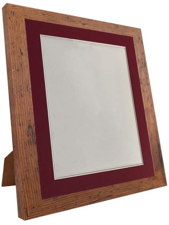 Frames by Post H7 Bilderrahmen, Holz, Vintage-Stil, mit rotem Passepartout, A4, Bildgr&ouml;&szlig;e 25,4 x 15,2 cm