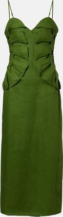 Farm Rio Midikleid Monstera aus Leinen