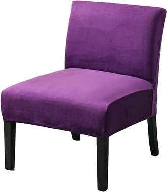 Generic Samt Stuhlh&uuml;lle Ohne Armlehnen, Elastisch & rutschfest - Katzensicherer Sessel&uuml;berzug F&uuml;r Wohnzimmer Und Hotel, Moderner Minimalismus, Maschinenwaschb