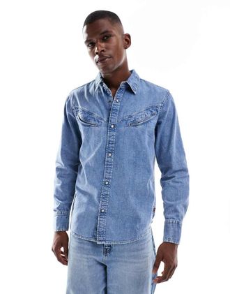 Levi's Chemise en jean à détails western - Bleu moyen délavé