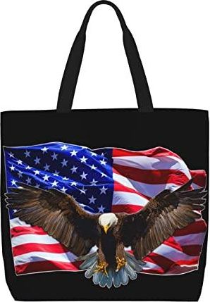 Generic Sac Fourre-Tout Eagle Sac Biblioth&egrave;que R&eacute;utilisable De Grande Capacit&eacute; Sacs En Toile Pour Femmes, Pour Filles, &Eacute;cole, Burea, Femmes