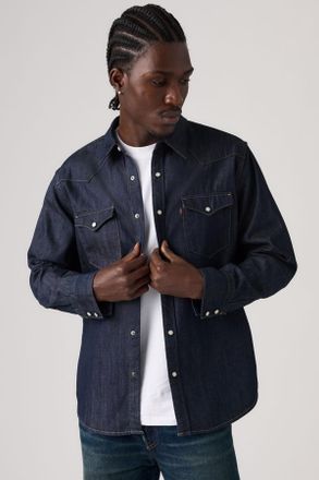 Levi's Chemise Barstow Western - Homme - Bleu / Red Cast Rinse Marbled - 2XL
