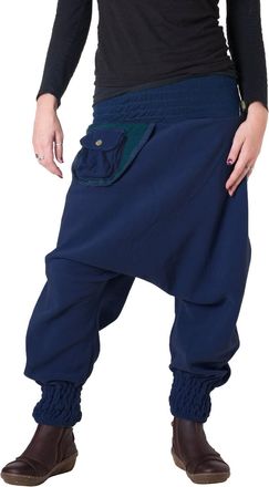 vishes Alternative Bekleidung - Warme Thermo Haremshose aus Fleece mit Tasche Blau