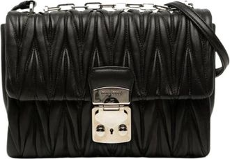 Miu Miu Sac bandouli&egrave;re en nappa matelass&eacute; Pre-owned - Femme - Pre-owned - Noir - Taille: ONE Size