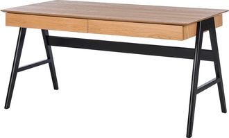 Mørteens home24 Schreibtisch Branno 150cm Braun/Eiche Dekor/Schwarz